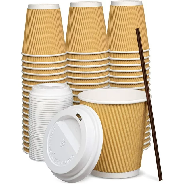 Disposable Paper Cups Double/ Ripple Wall - 1 Source Catering Supply